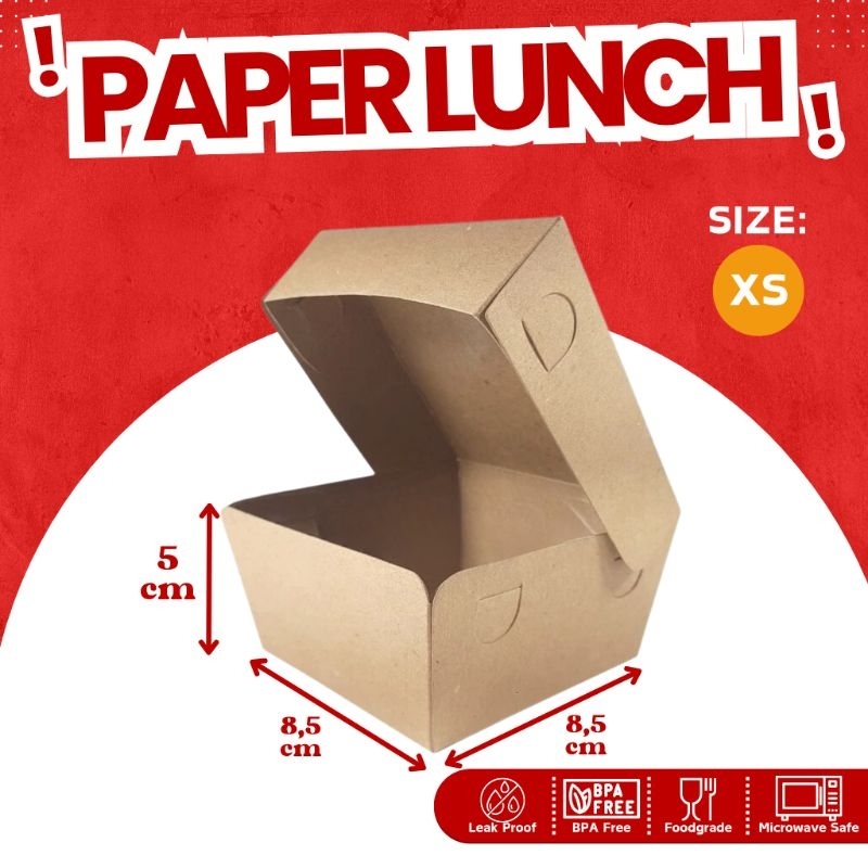 Jual Lunch Box Size XS Kotak Makan Kertas Brown Paper Box Makanan Dus ...