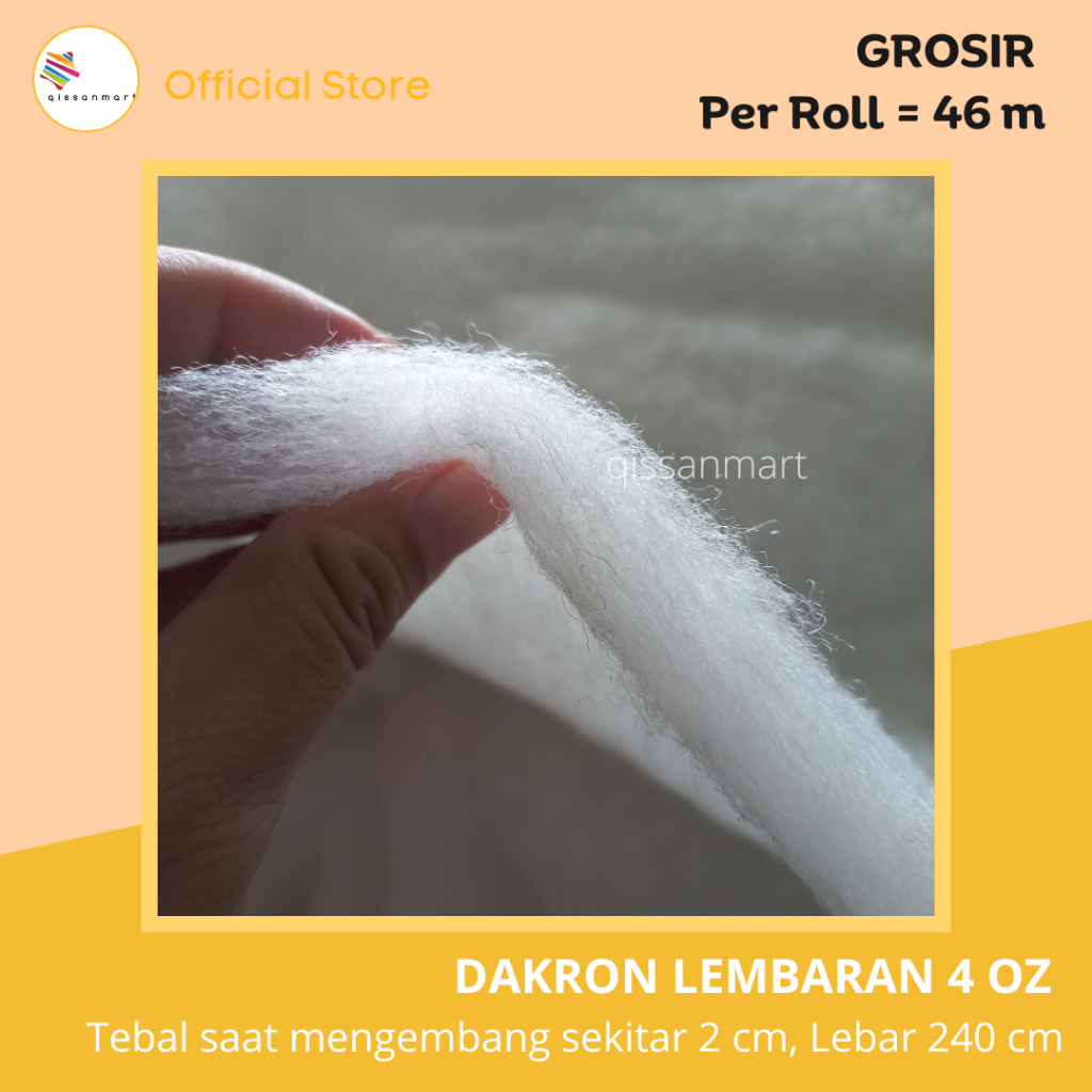 Jual Per Roll : 46 Meter - Dacron Lembaran Dakron Lembaran 4oz Tebal 2 ...