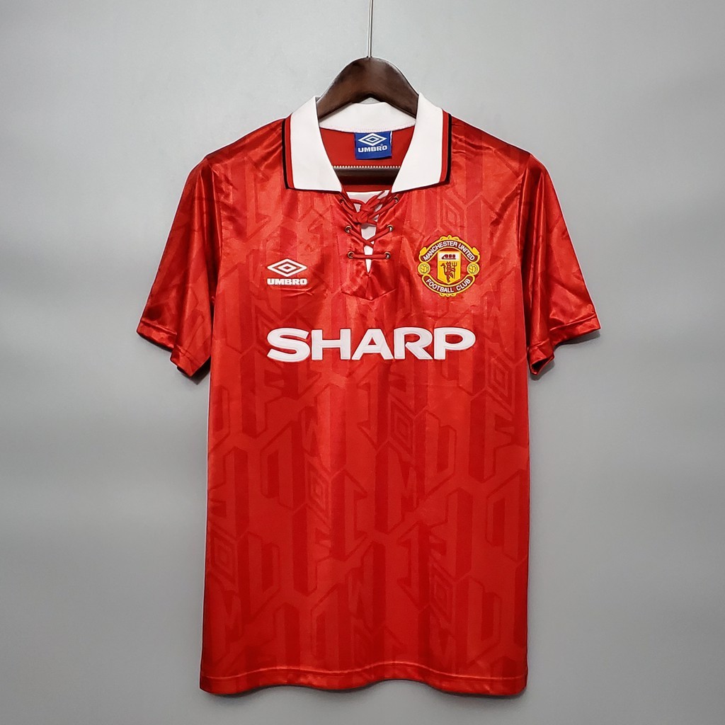 Jual JERSEY BOLA RETRO MANCHESTER UNITED MU HOME 1992-1994 BAJU GRADE ...