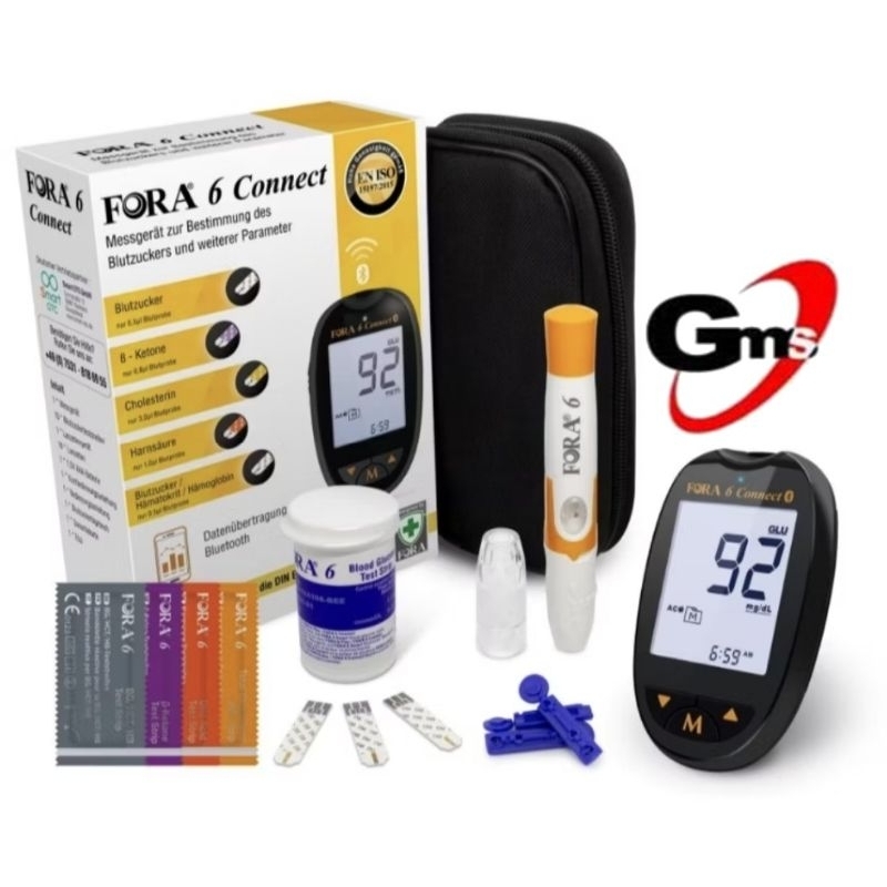 Jual Alat Fora 6 Connect bluetooth Cek Gula , Asam Urat , Cholestrol ...