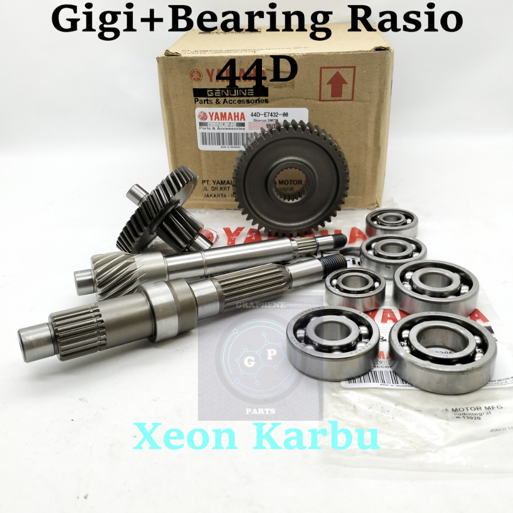 Jual Paket Gigi + Bearing Rasio Set 44D YAMAHA XEON KARBU Gir gear box ...