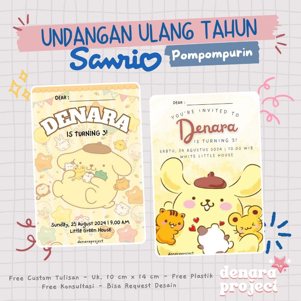 Jual Undangan Ulang Tahun - Birthday Invitation Sanrio Character ...