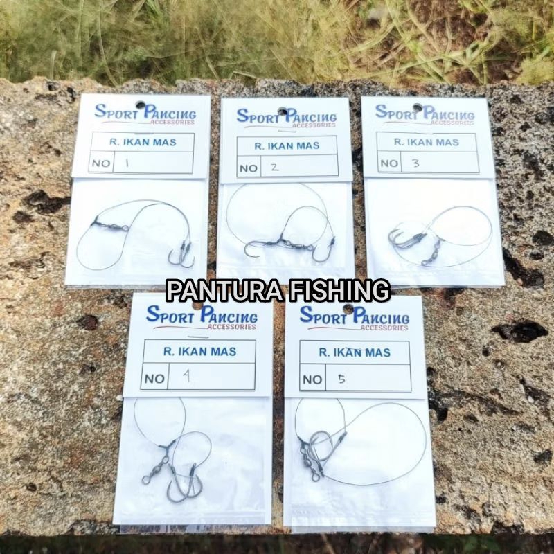 Jual RANGKAIAN KAIL CABANG 2 BUAT MANCING IKAN MAS, TOMBRO, PATIN UK 1 ...