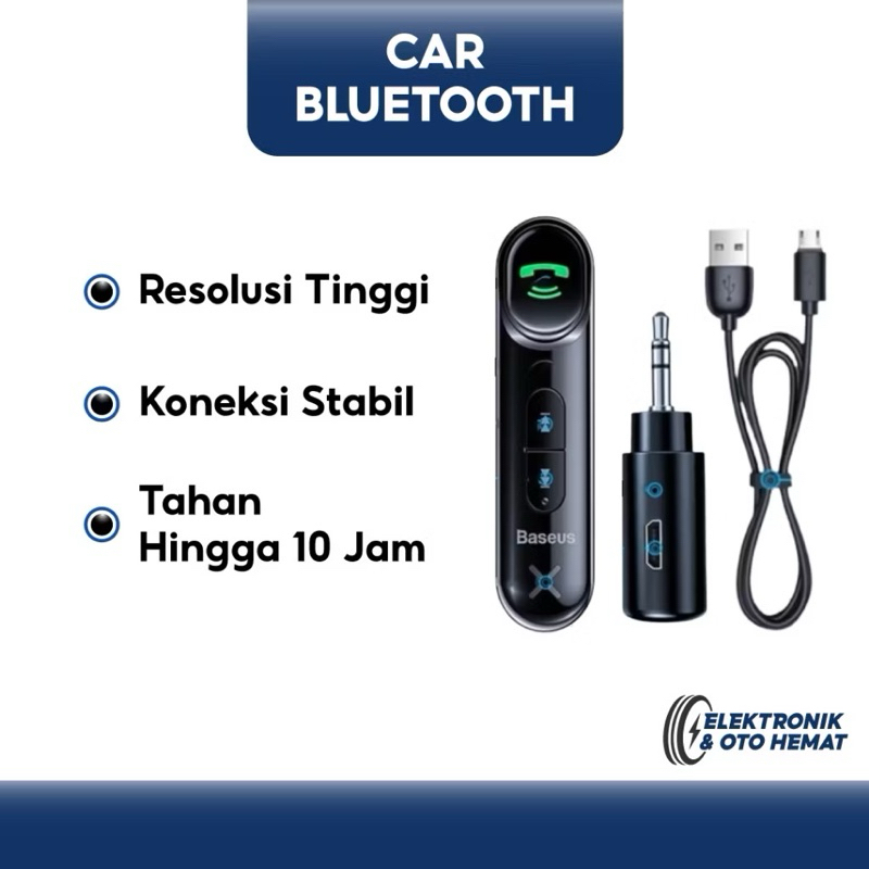 Jual BASEUS Car Bluetooth Audio Receiver 10H Aux 3.5MM with Microphone ...