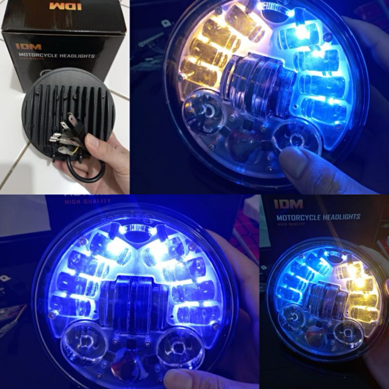 Jual lampu depan 16 Led 5.75 inch import 75 Wat Asli import dus hitam ...