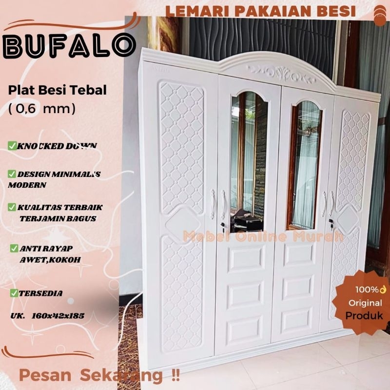 Jual LEMARI BESI 4 PINTU IMPORT CEA8168 -Lemari baju besar -Almari ...