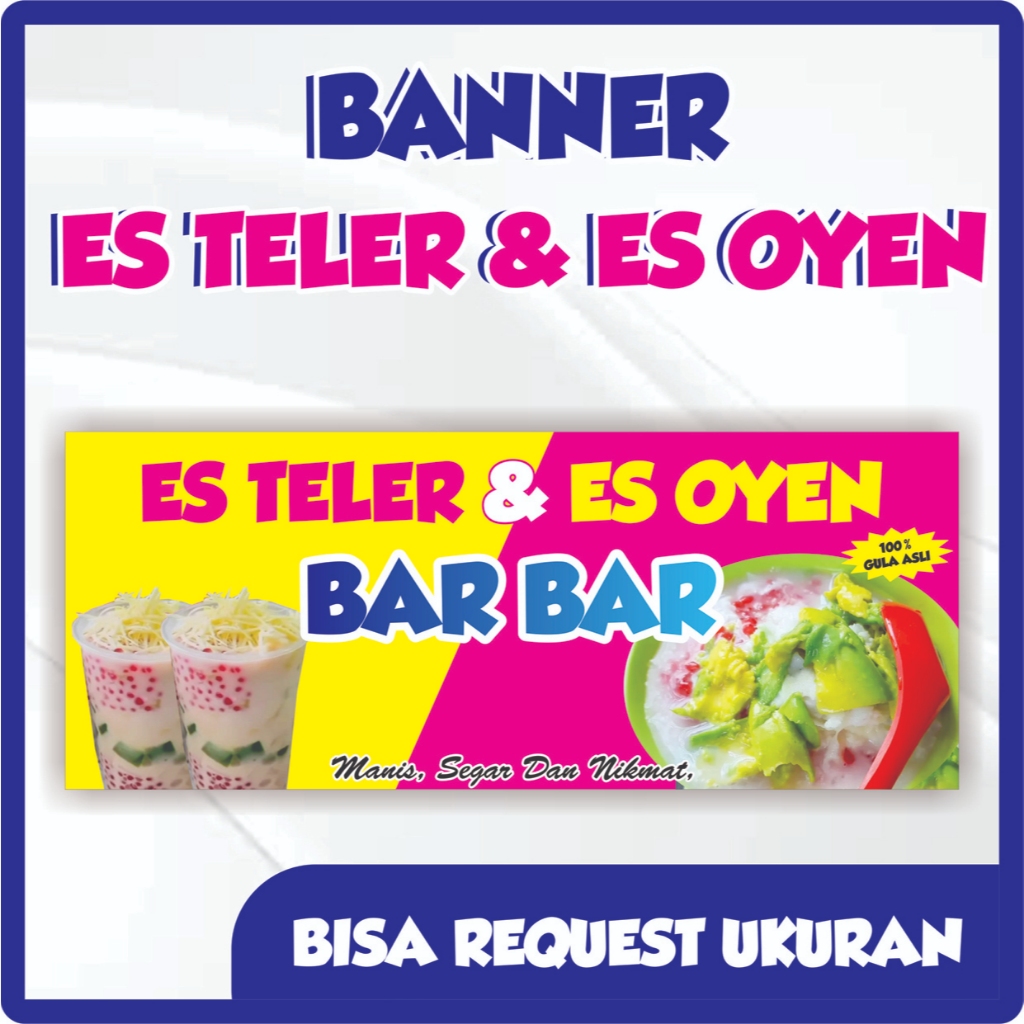 Jual SPANDUK BANNER ES OYEN BISA REQUEST UKURAN | Shopee Indonesia