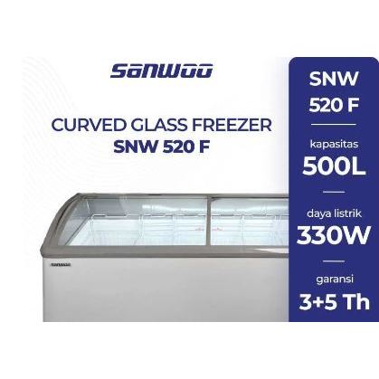 Jual Freezer Sanwoo Sliding Curved SNW 520F / Freezer Kaca 500 Liter ...