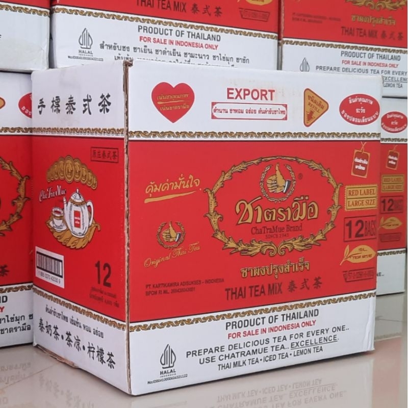 Jual Thai Tea Chatramue 400 gram 1 Dus ( Isi 12 Bungkus ) | Shopee ...