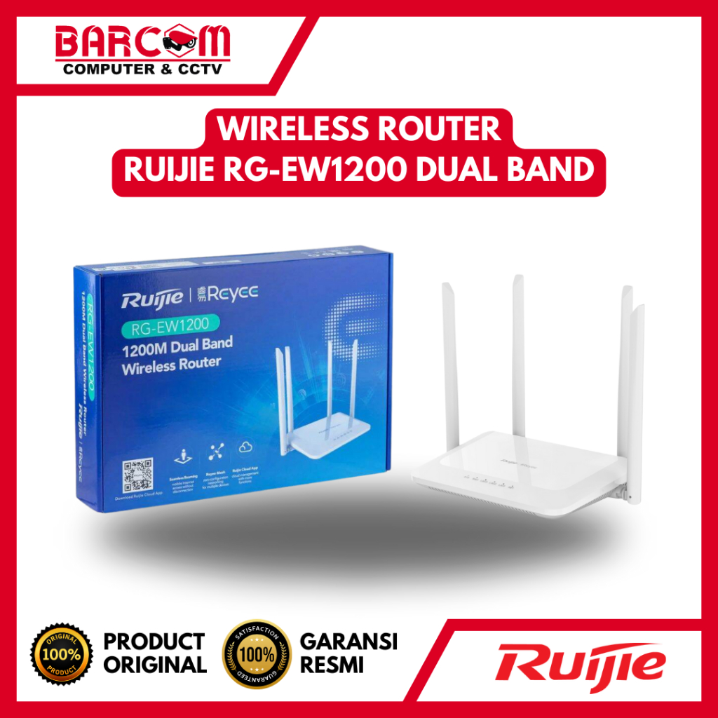 Jual WIRELESS ROUTER RUIJIE RG-EW1200 1200M DUAL-BAND - ORIGINAL RUIJIE ...