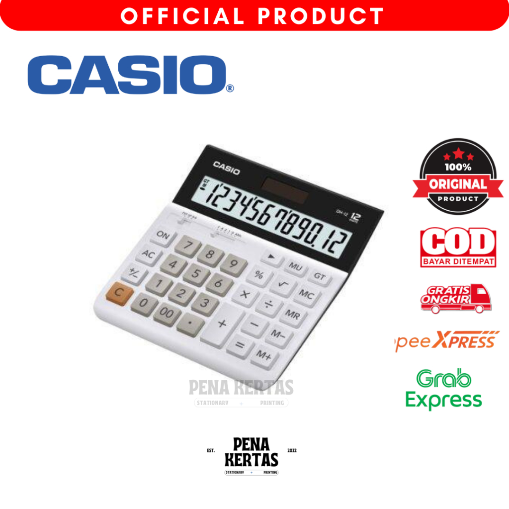 Jual Kalkulator Casio DH-12 Black Calculator Desktop White DH 12 ...