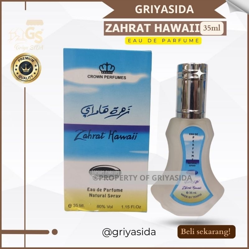 Jual Parfum Zahrat hawaii Spray 35ml FAZZA TAMAM original minyak wangi ...