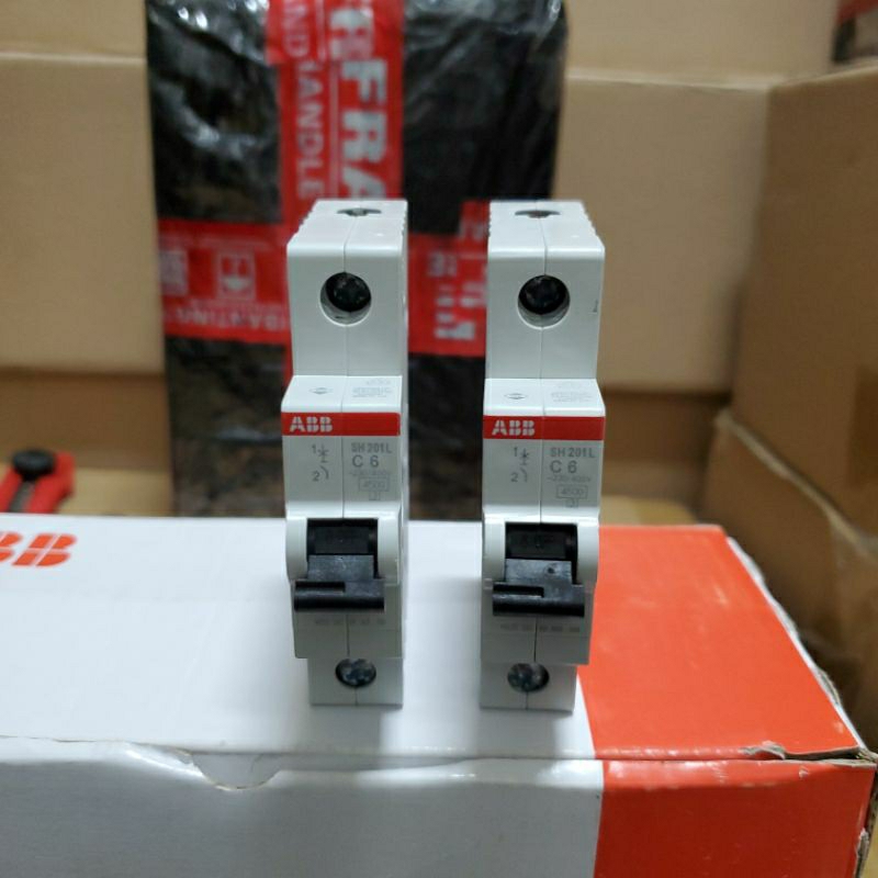 Jual Mcb Abb 1p 6a/10a/16a/20a/32a / mcb 1phase abb / 1 phase Mcb abb tipe SH210L tipe new ...
