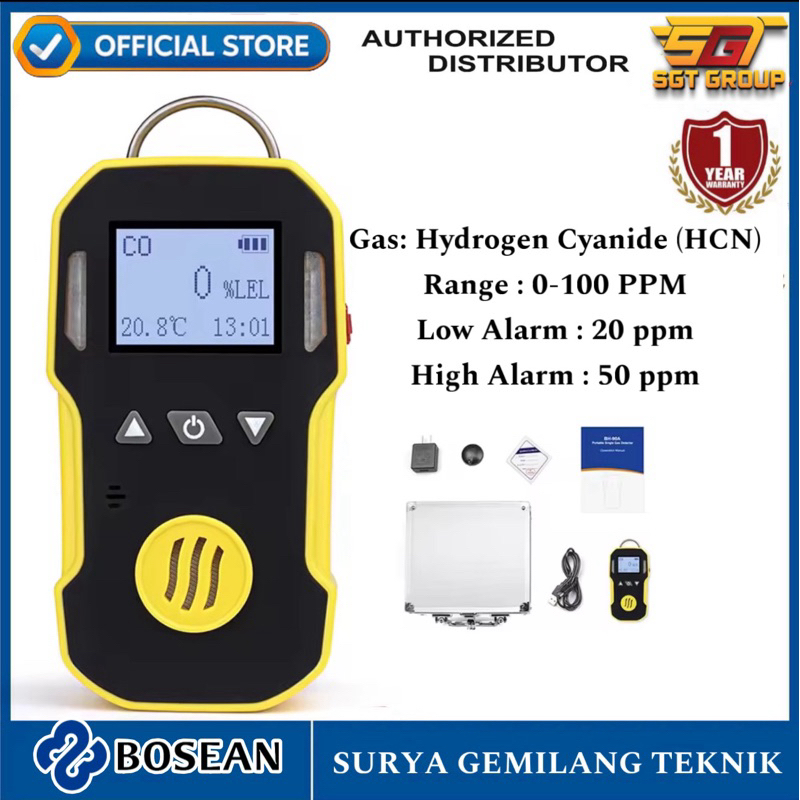 Jual Hydrogen Cyanide HCN Bosean Gas Detector Leak Monitor Hidrogen ...