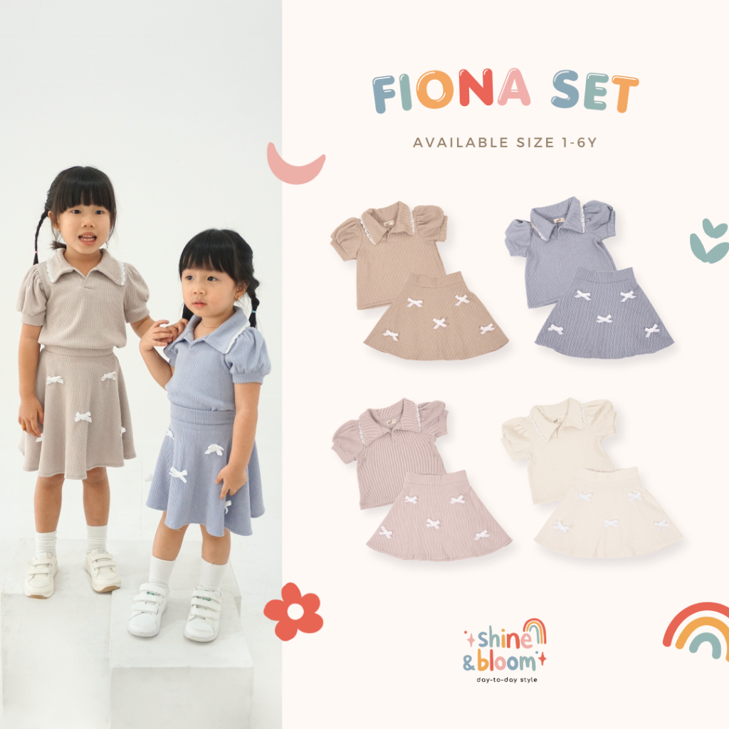 Jual Fiona Set - Setelan Anak Perempuan Renda Rok Pita Bahan Rib 1-6 ...