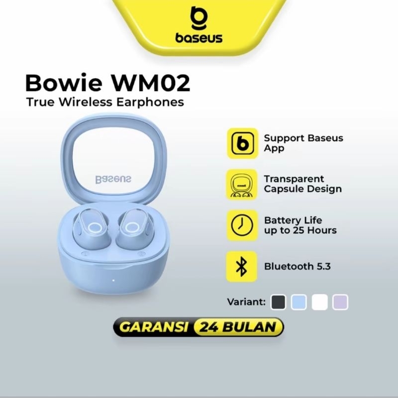 Jual Baseus TWS WM02 true wireless bluetooth earphone earbuds wm 02 ...