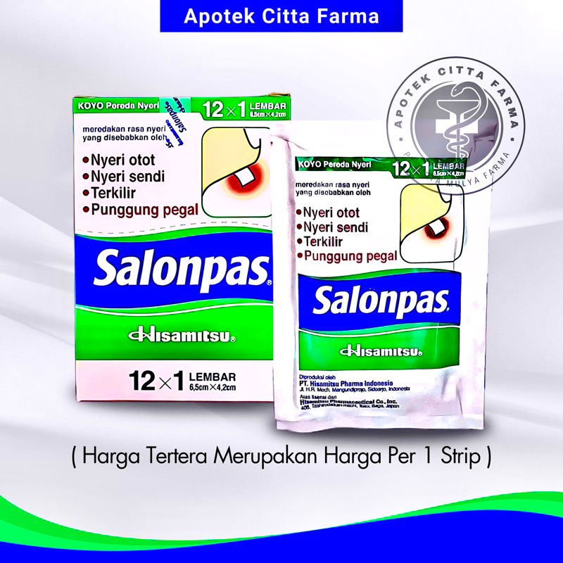 Jual Salonpas Koyo Pereda Nyeri (12x1) - Per 1 Sachet Isi 12 Lembar ...