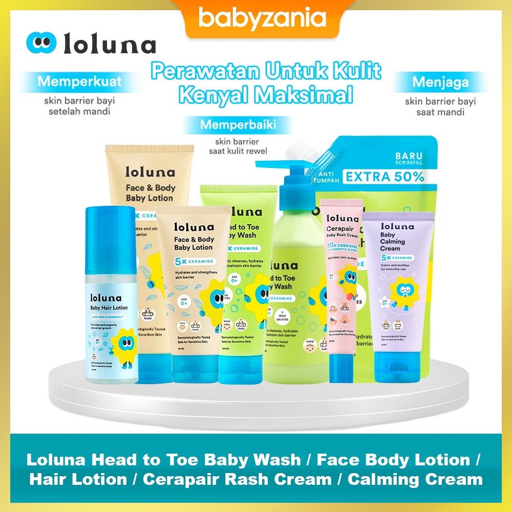 Jual Loluna Head to Toe Baby Wash / Face Body Lotion / Hair Lotion ...