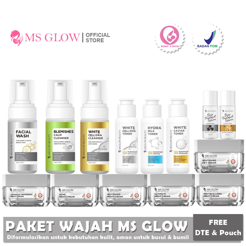 Jual MS GLOW PAKET WAJAH TERBARU Bonus Dte Mini dan Pouch | Shopee Indonesia