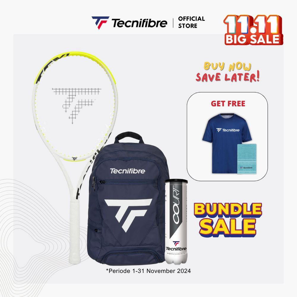 Jual [SPESIAL BUNDLING] Tecnifibre Tennis Racket TF-X1 V2 255 + Tennis ...