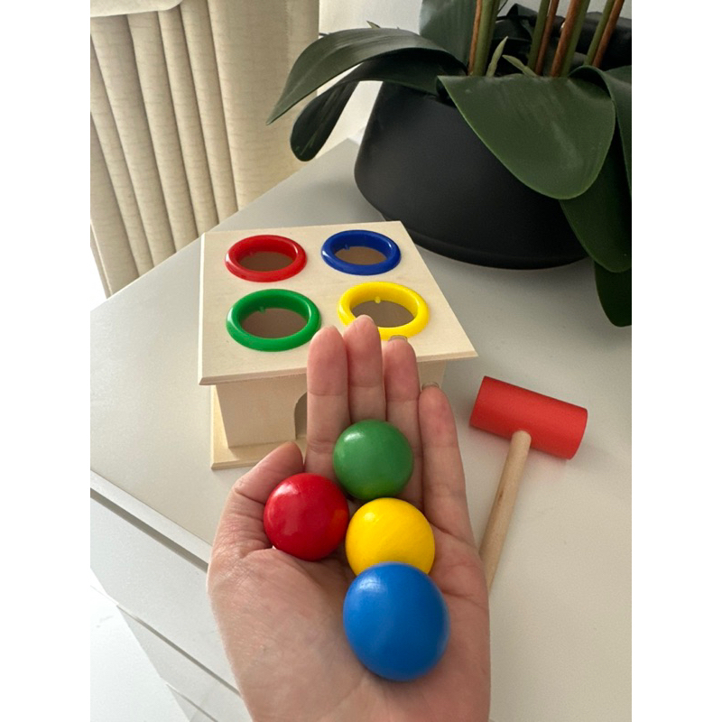 Jual Mainan Palu anak - Mainan anak kayu - Mainan sensory anak - Bola ...