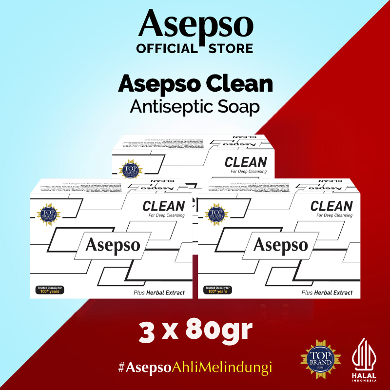 Jual ASEPSO BUNDLING 3 PCS Sabun Batang Soap Clean - 80gr | Shopee Indonesia