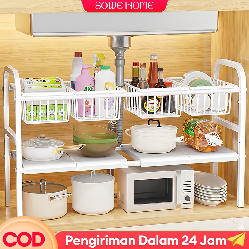 Jual Rak Susun dapur Rak kolong dapur Rak Panci Rak Bawah Wastafel Rak ...