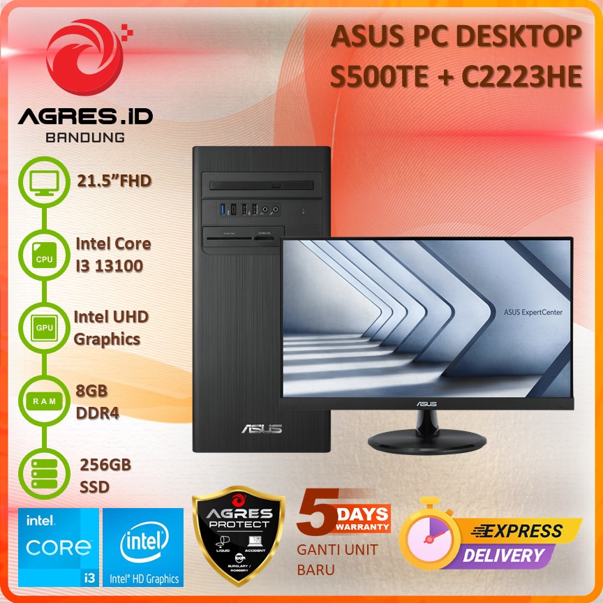 Jual ASUS PC DESKTOP S500TE I3 13100 8GB 256GB + LED 21.5" C2223HE ...