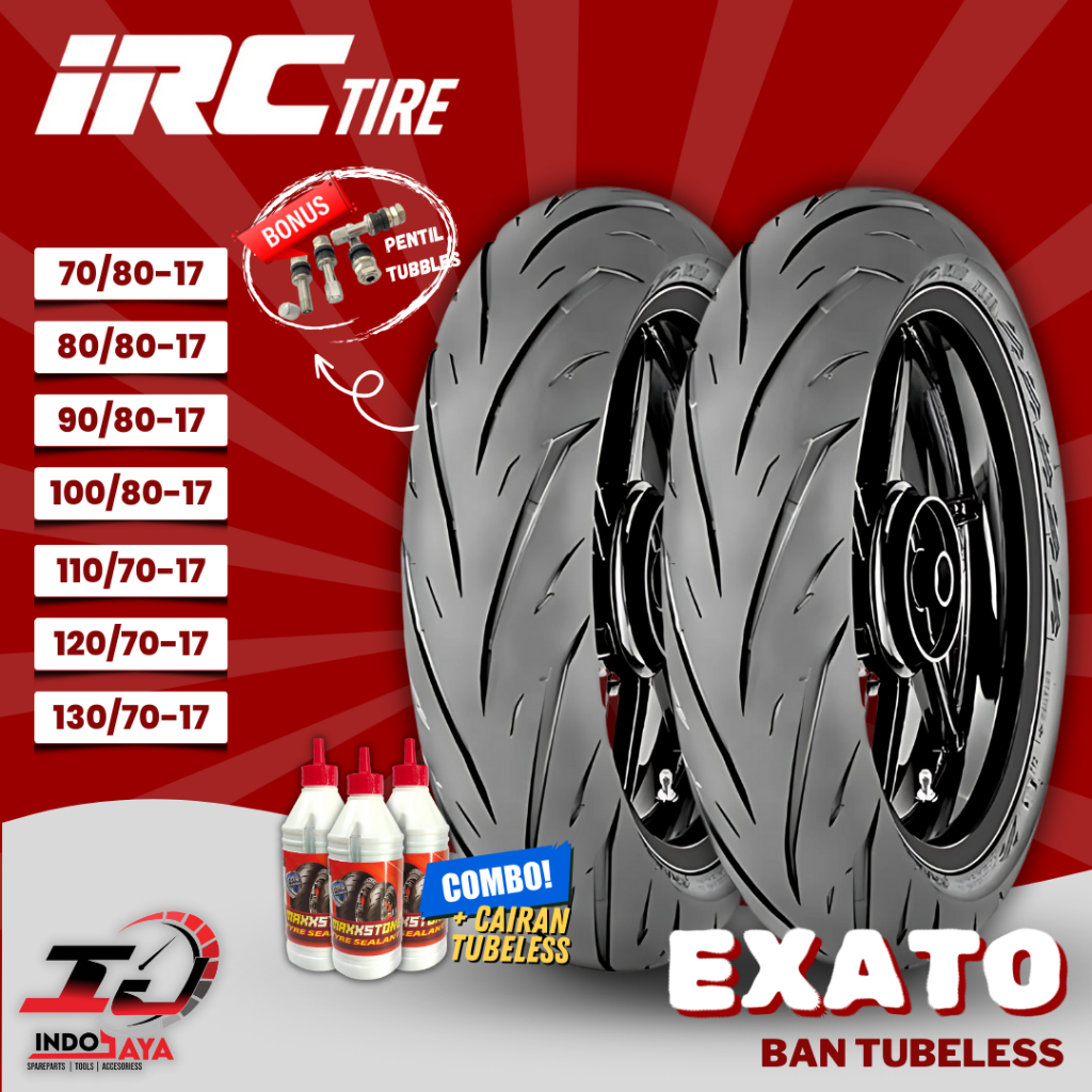Jual [READY COD] BAN LUAR TUBELESS IRC EXATO NR88 (70/80-17 - 80/80-17 - 90/80-17 - 100/80-17 ...