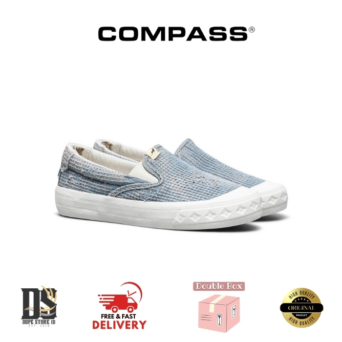 Jual Compass Retrograde Slip On Denim Patch / Stripe / Waffle | Shopee ...