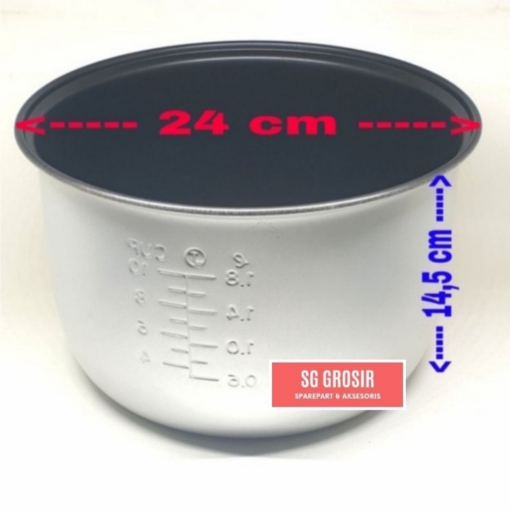 Jual panci teflon 1,8 tinggi model Miyako rice cooker/mejikom 1,8 liter ...