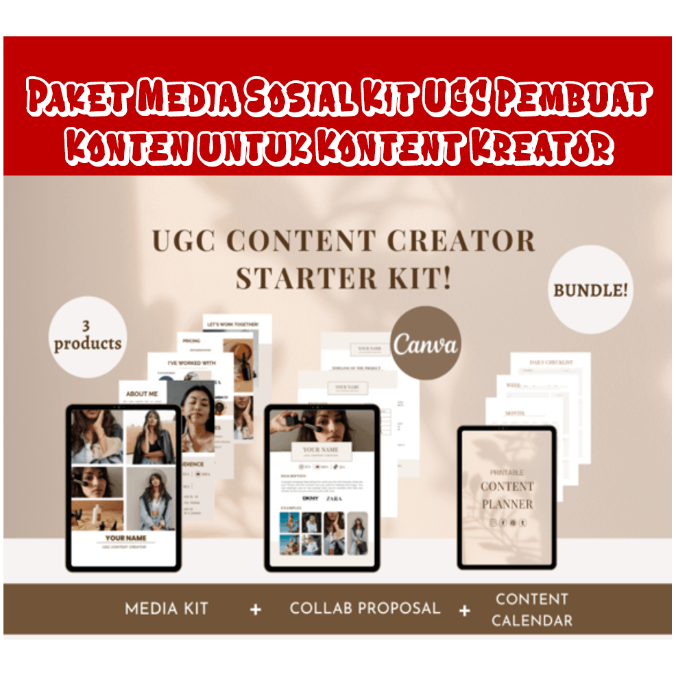 Jual Paket Media Sosial Kit UGC Pembuat Konten untuk Kontent Kreator ...