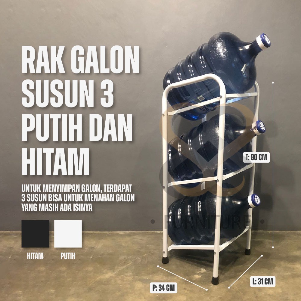Jual RAK GALON AIR 3 SUSUN EKONOMIS MURAH // RAK GALON MIRING | Shopee ...