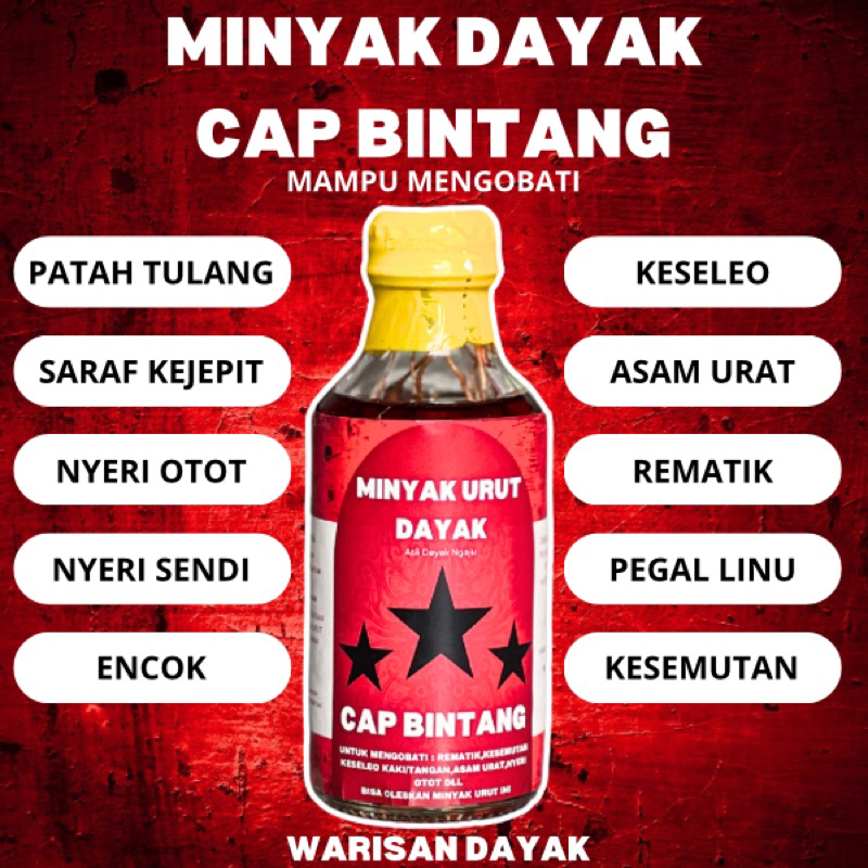 Jual Minyak Dayak Asli 100% Original Kalimantan Cap Bintang | Shopee ...