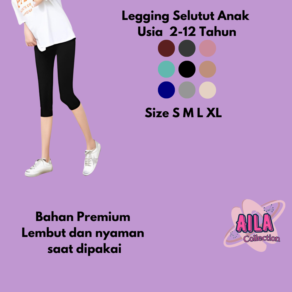 Jual Legging Anak 3/4 usia 2-12 tahun / Leging pendek anak | Shopee ...