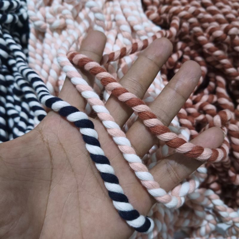 Jual Tali katun kepang/tali tambang katun.ukuran 8mm. | Shopee Indonesia