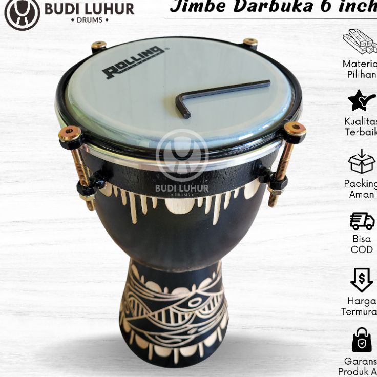 Jual Borong Laris Jimbe Darbuka Mika 6 inch Power Beat Kendang Gendang ...