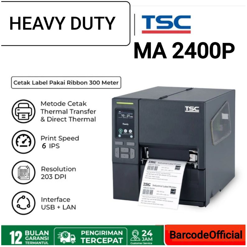 Jual TSC MA2410P Series MA2400/ML2400 , LCD , Industrial Barcode ...