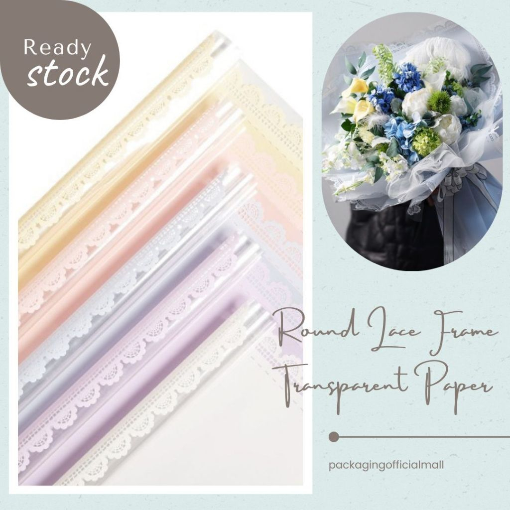 Jual ROUND LACE FRAME TRANSPARENT PAPER / CELLOPHANE / FLORIST PAPER ...