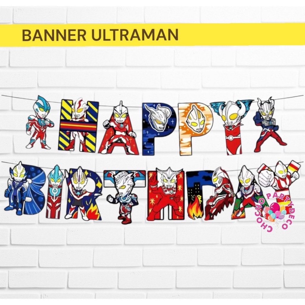Jual Bunting Flag ULTRAMAN / Banner Ulang Tahun Ultraman | Shopee Indonesia