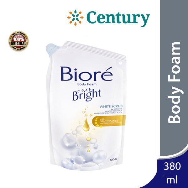 Jual Biore Body Foam White Scrub Refill 380ml / Sabun Mandi / Body Wash ...