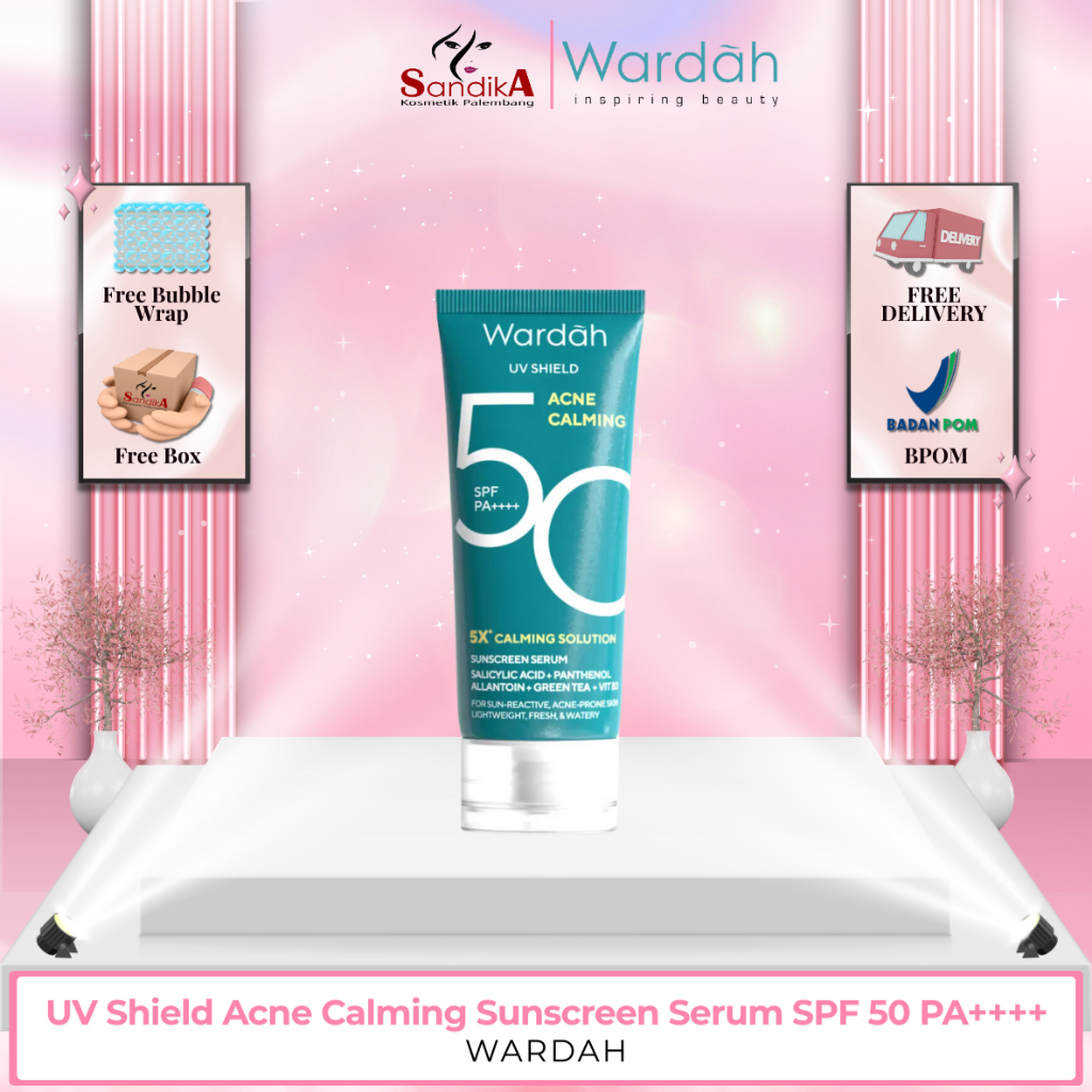 Jual WARDAH Uv Shield Acne Calming Sunscreen Serum SPF 50 PA++++ | Shopee Indonesia