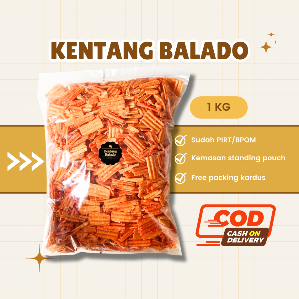 Jual [DELISH SNACKS] Keripik Kentang Balado (Grosir) 250gr 500gr 1 KG ...