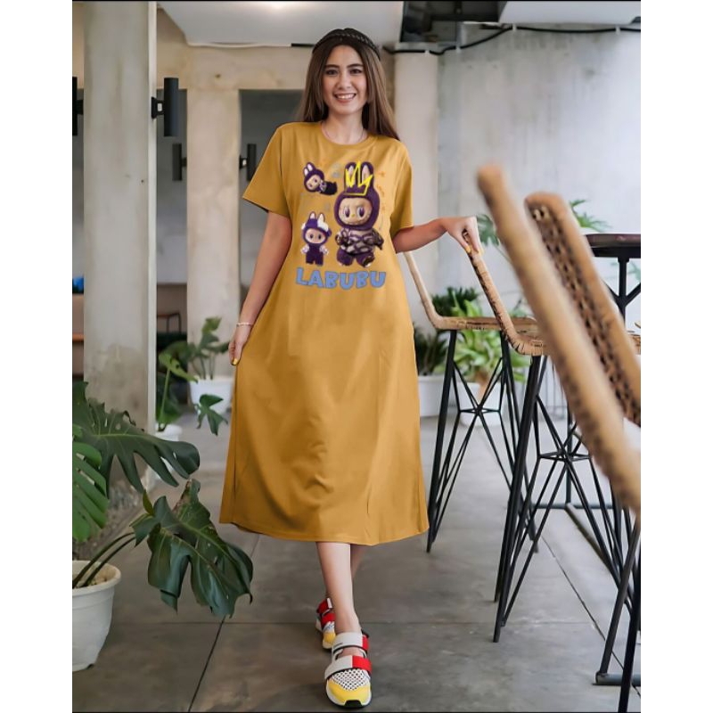 Jual Longdress Labubu /dress labubu/ daster / baju tidur/Labubu Viral ...