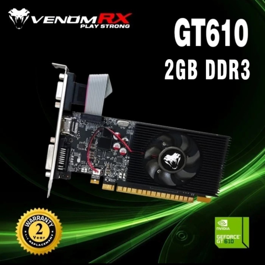 Jual VGA NVIDIA GT 610 DDR3 2GB 64BIT VENOM RX | Shopee Indonesia