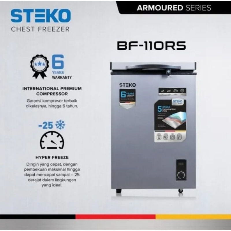 Jual Steko Chest Freezer 100L BF 110 RS / BF-110RS / Cooler Box BF100RS FREEZER BOX | Shopee ...