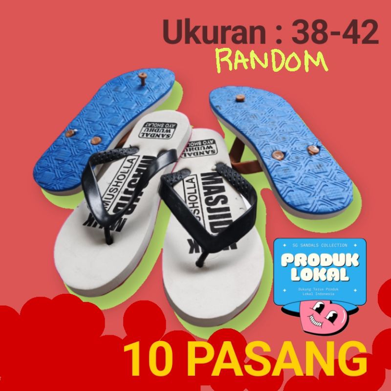 Jual 10 Pasang Sandal Jepit Wudhu | Sandal Masjid | Sandal toilet ...