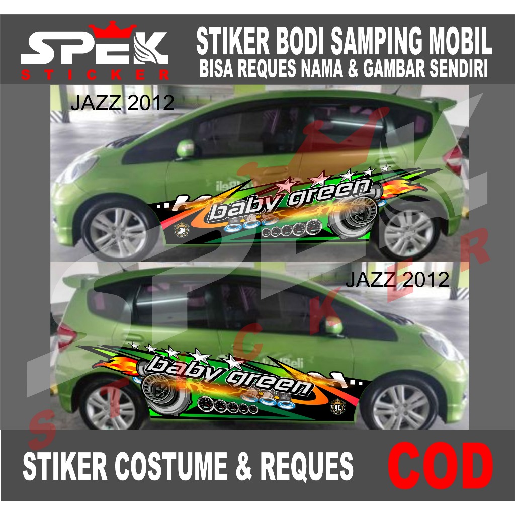 Jual STIKER DECAL MOBIL JAZZ, YARIS DAN SEJENISNYA BISA REQUEST SESUAI ...