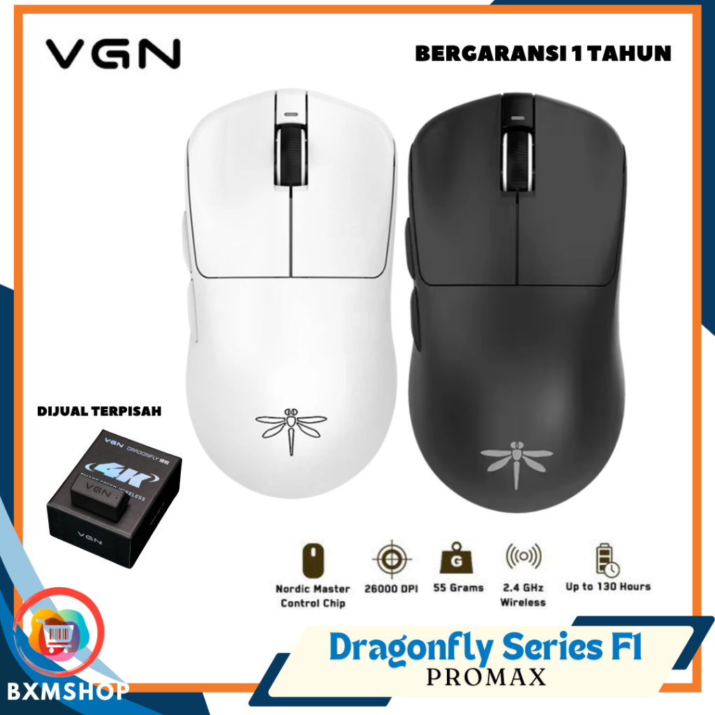 Jual VGN Dragonfly Series F1 Moba Mouse F1 Pro MAX 2.4G Wireless Dual Mode High Performance ...