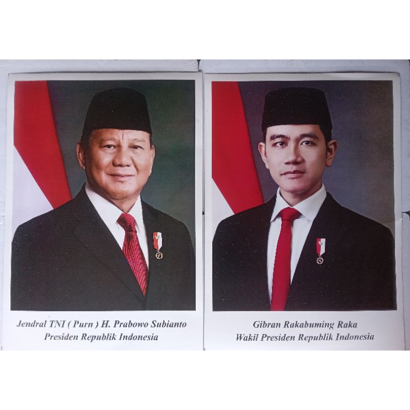 Jual satu set foto poster presiden Jendral TNI Purn H Prabowo dan wakil ...